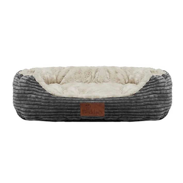Beddies Plush Round Cord Dog Lounger Grey