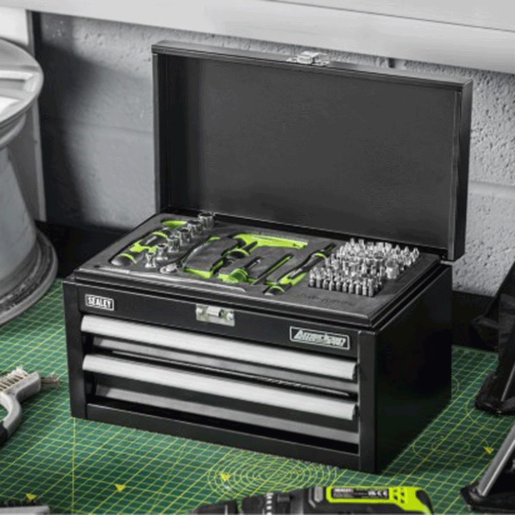 Sealey Siegen Mini Toolbox 2 Drawer with Tool Kit 111pc