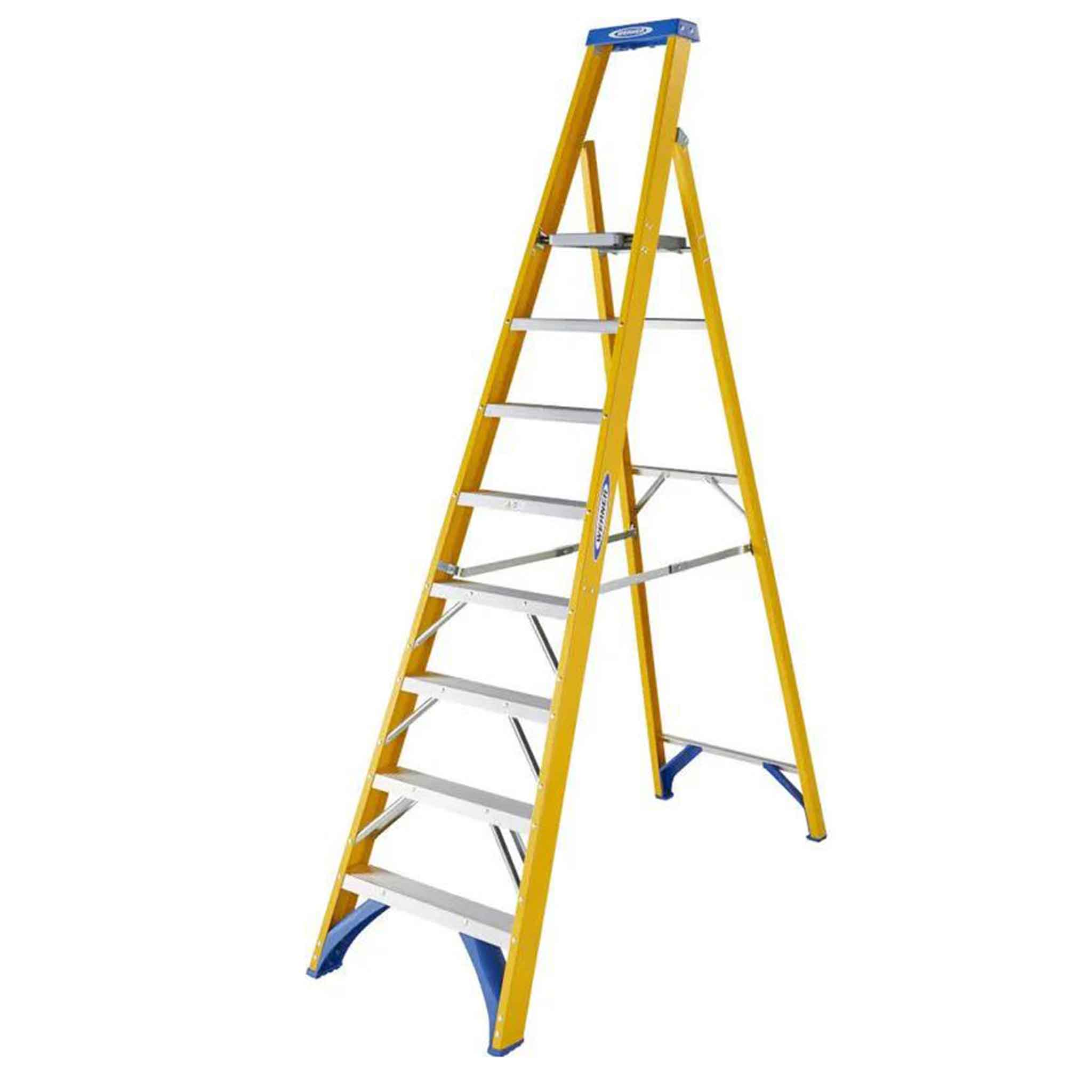 Werner 8 Tread Fibreglass Platform Step Ladder